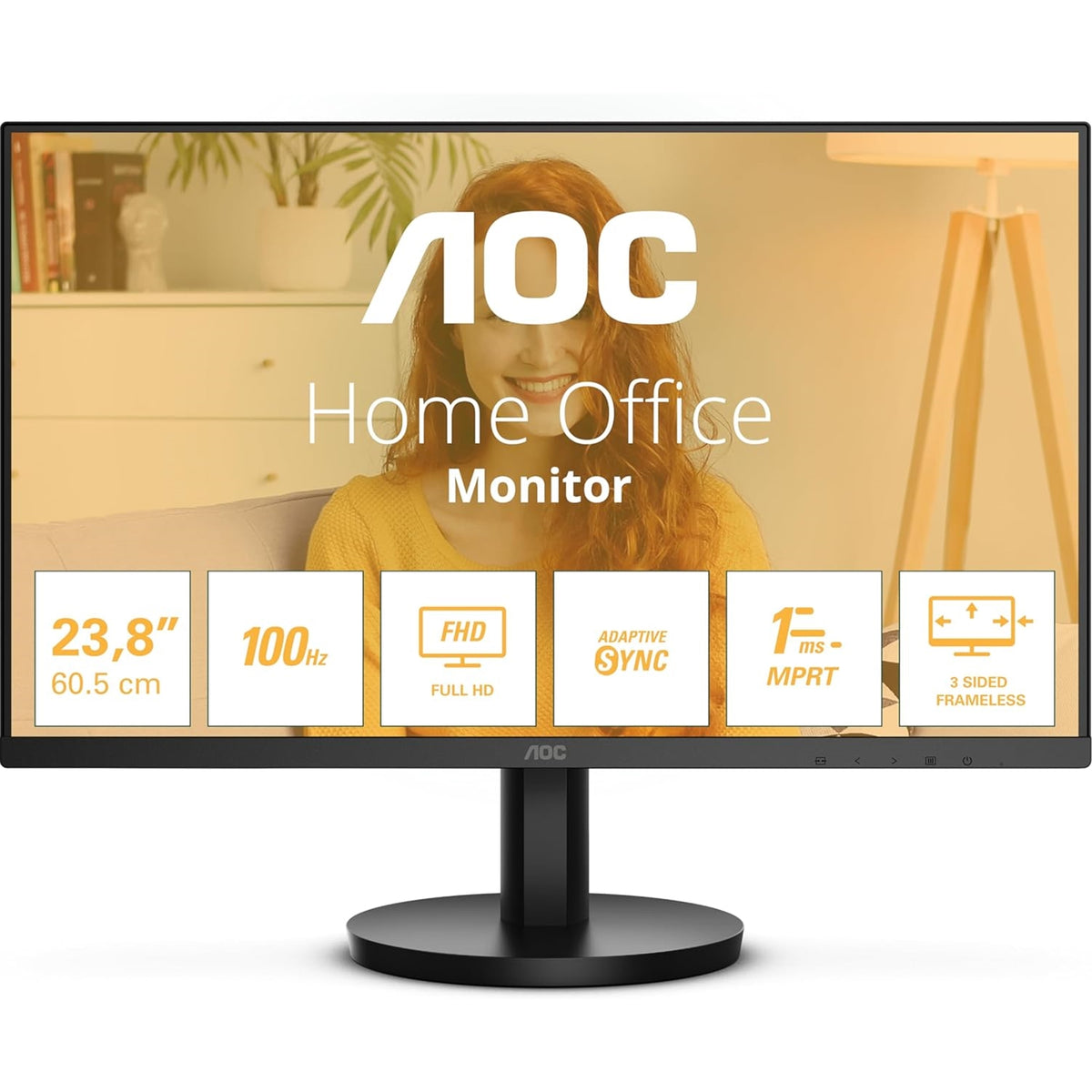 AOC 24B3HA2 23.8 Inch Full HD IPS Monitor, WLED, VGA, HDMI, Speakers ...
