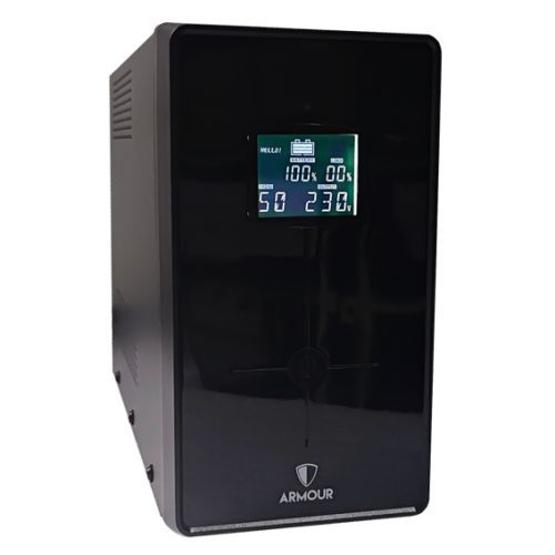 Armour 1200VA UPS, 720W, LCD Display, 3x UK Plug, 2x RJ45, 3x IEC, USB ...