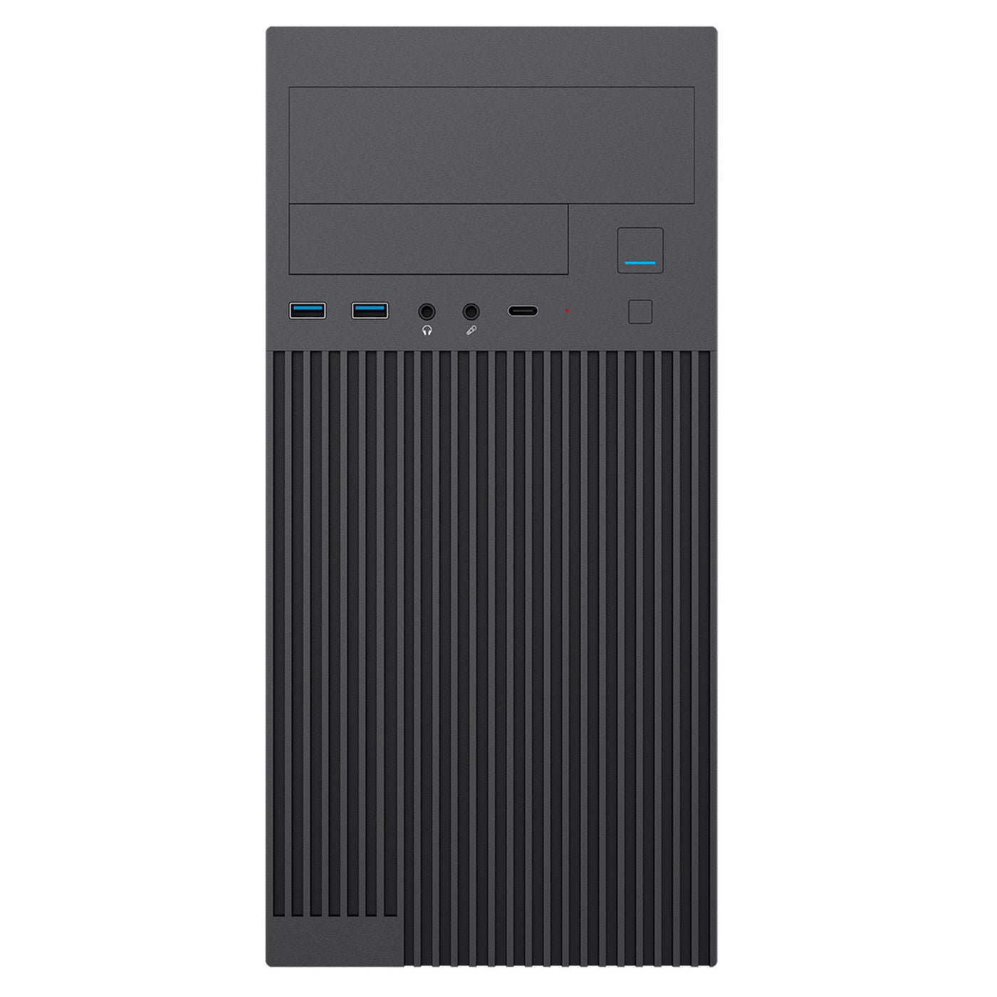 CiT Mentor Micro-ATX Office PC Case With USB Type C and 80mm Rear Blac ...