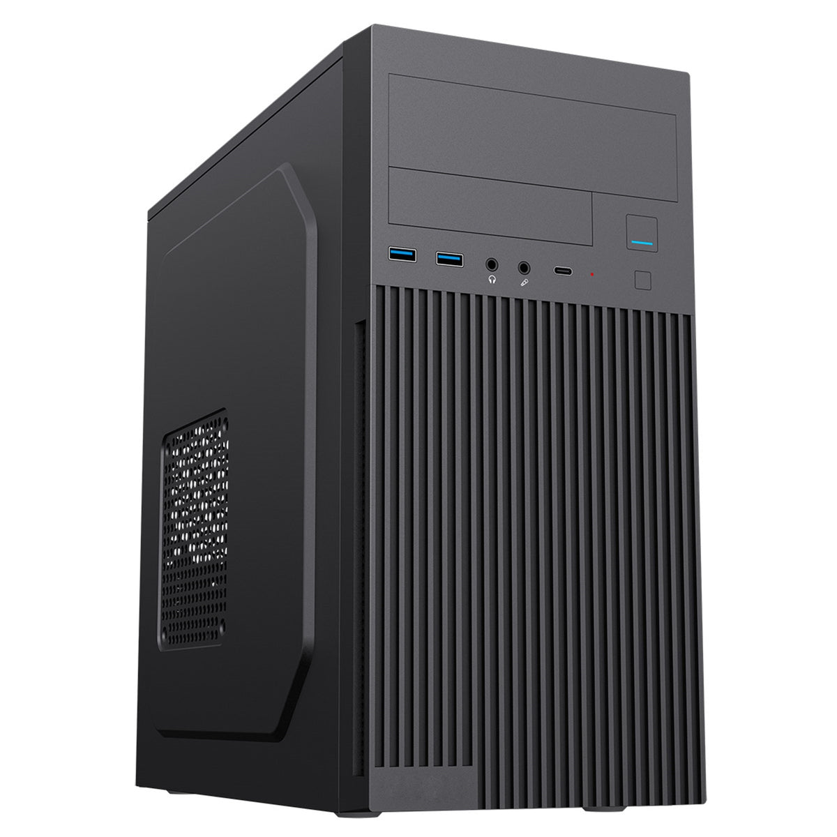 CiT Mentor Micro-ATX Office PC Case With USB Type C and 80mm Rear Blac ...