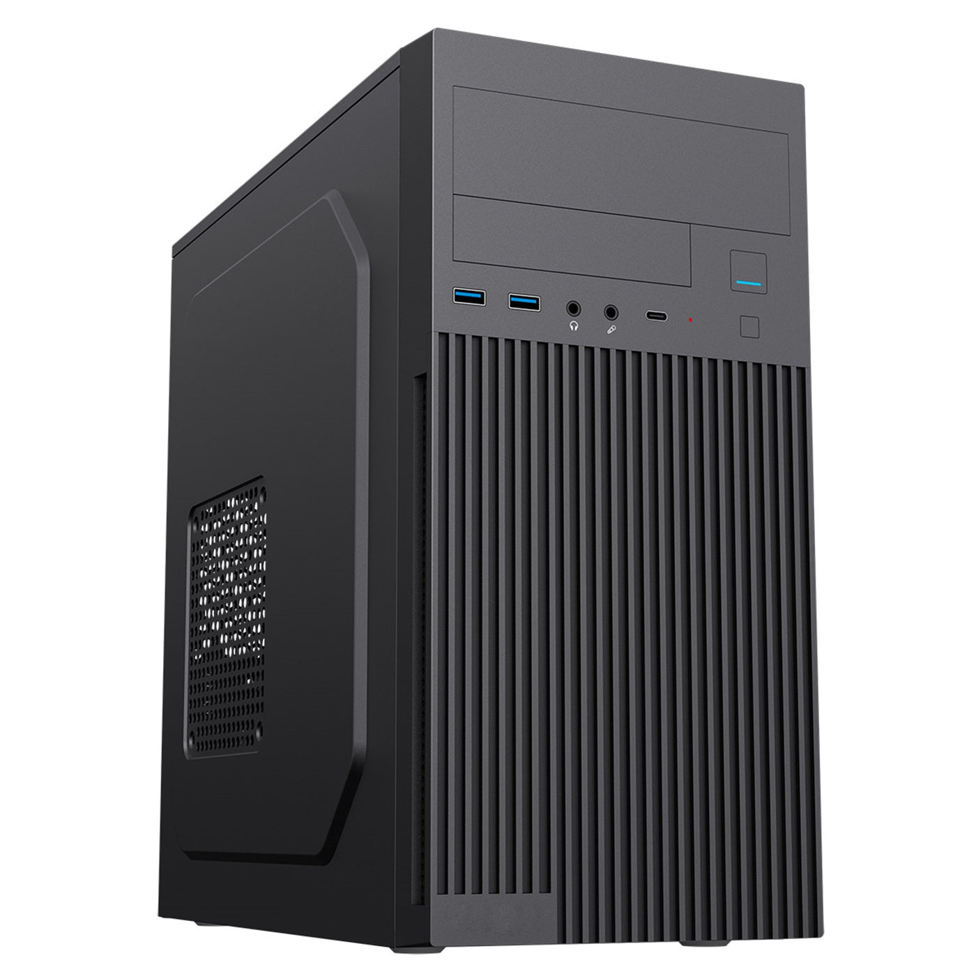 CiT Mentor Micro-ATX Office PC Case With USB Type C and 80mm Rear Blac ...
