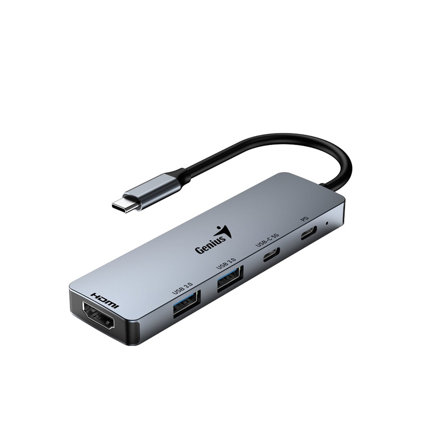 Genius USB Type-C 5-In-1 Hub Docking Station with USB-C 100W Power Del ...