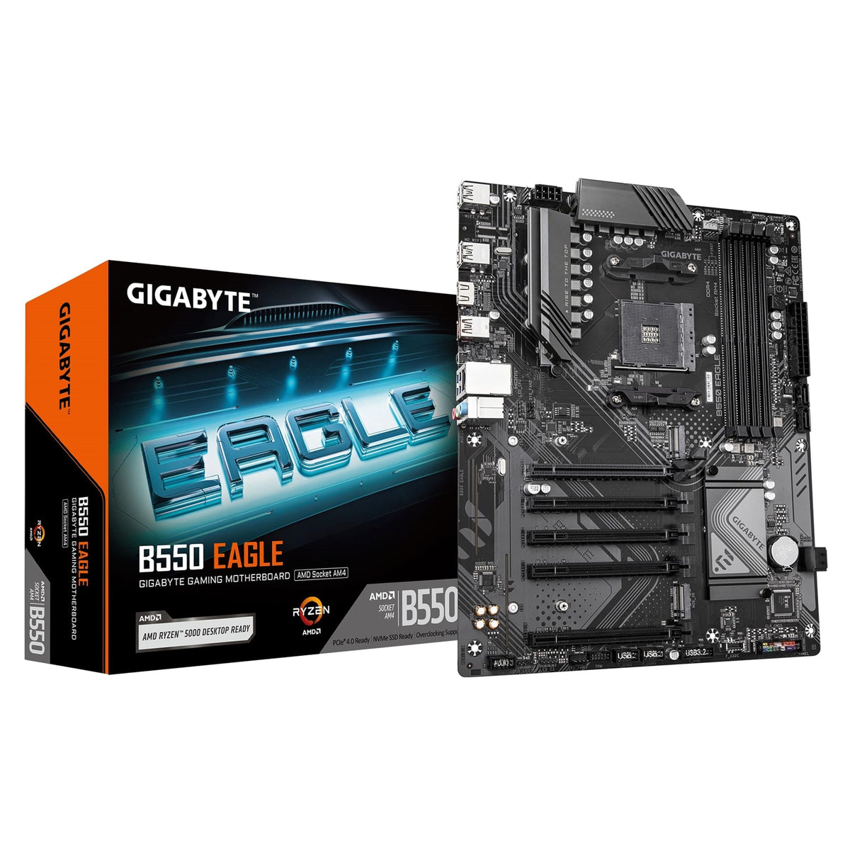 Gigabyte B550 EAGLE AMD AM4 Socket Motherboard, ATX, 4x DDR4 Slots, 2x ...