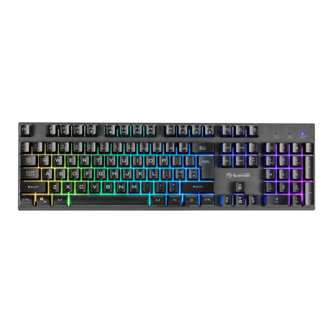 Marvo Scorpion K604 Soldat 20 Wired RGB Multimedia UK Layout Gaming Ke ...