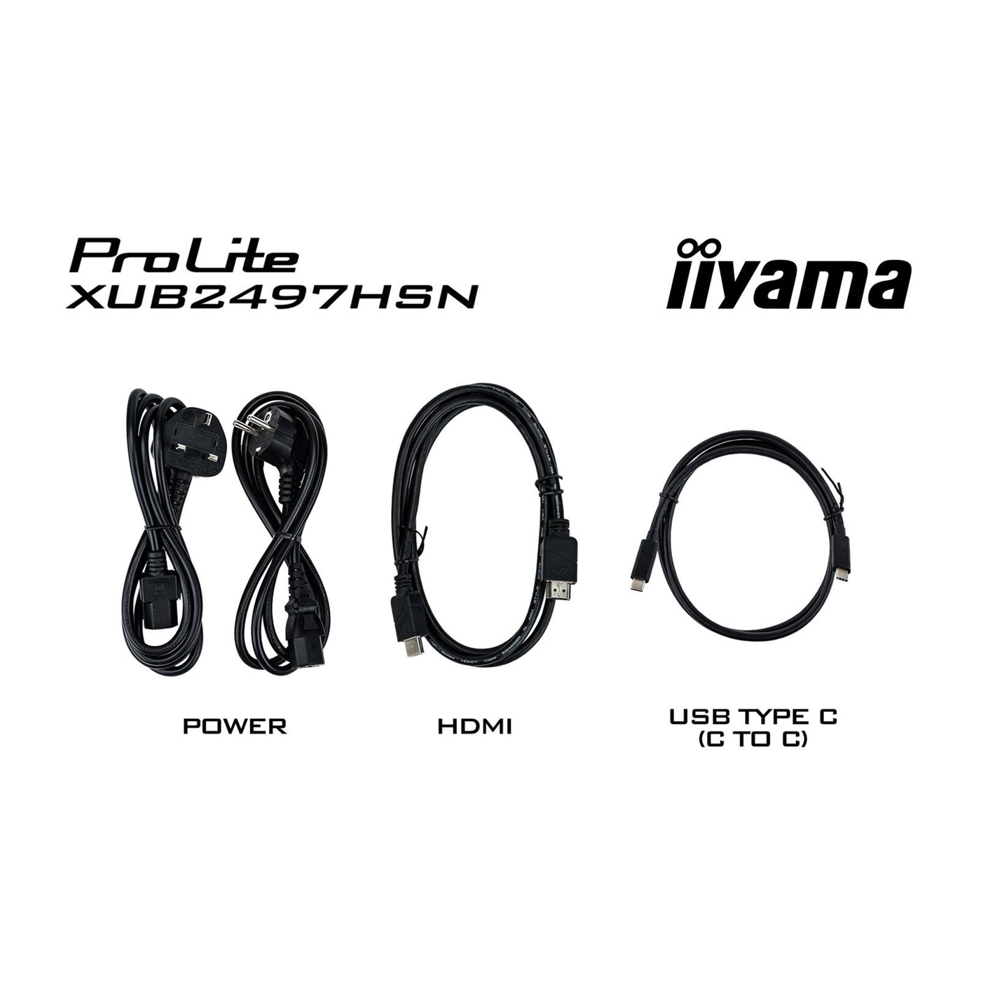 iiyama Prolite XUB2497HSN-B2 24 inch IPS Monitor, USB-C Dock, RJ45(LAN ...