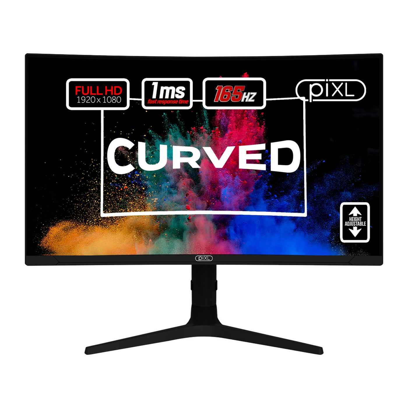 piXL CM27C7 27 Inch Curved Monitor, 165Hz, 1ms, Frameless, Freesync ...